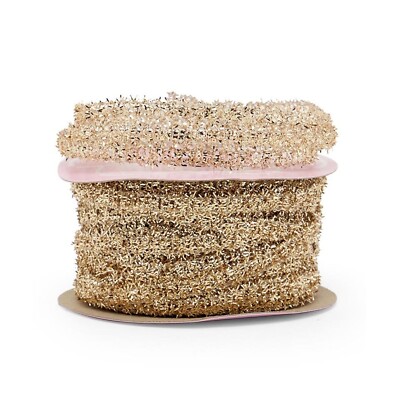 Gold Tinsel Ribbon | Gold Metallic Mini Tinsel Cord - 1/4in. x 25 Yds ...