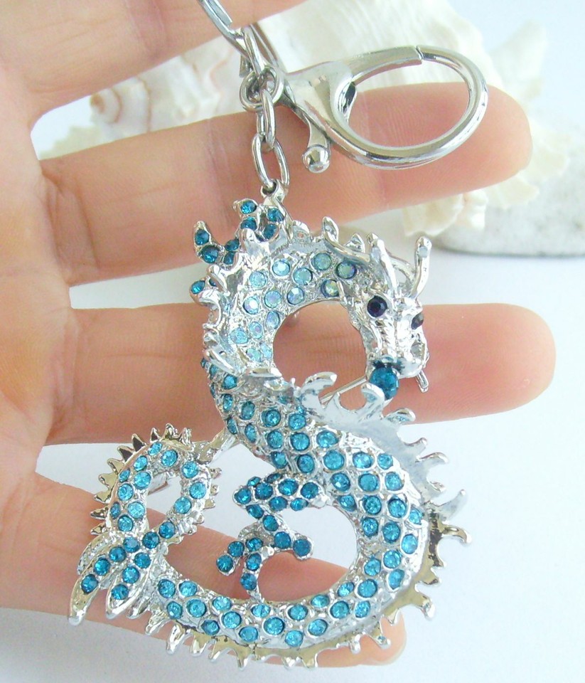 Unique Animal Dragon Keychain Austrian Crystal Pendant Art Decoration ...