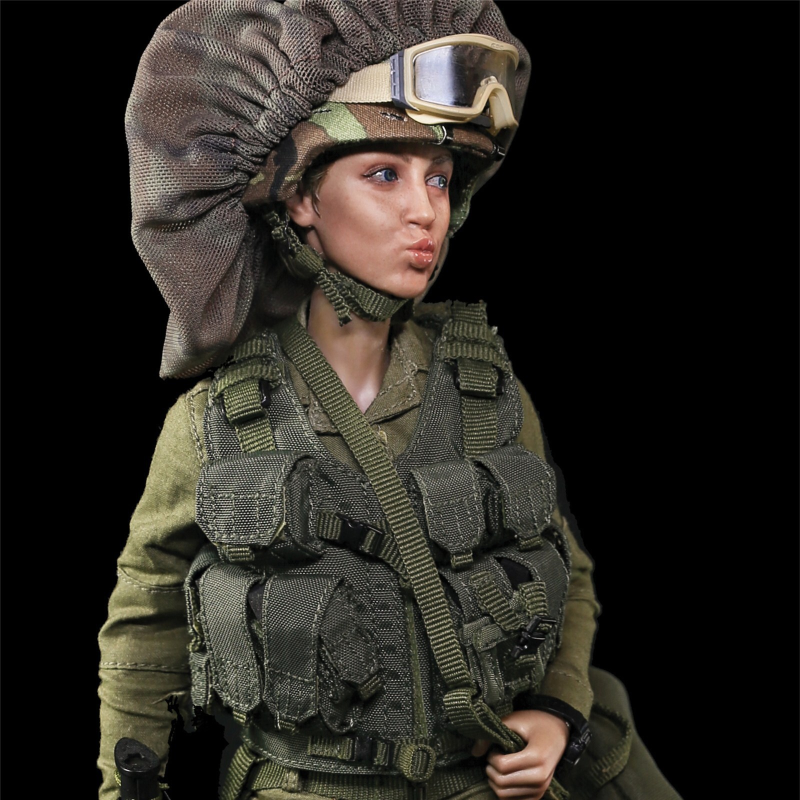 1/6 Flying Kiss Solider Female Head Sculpt Fit 12" Hot Toys Worldbox ...