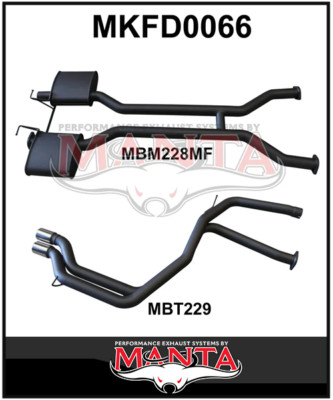 MANTA 2.5" DUAL CATBACK EXHAUST SYSTEM FITS FORD FALCON AU 5.0L V8 IRS ...