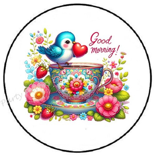 GOOD MORNING COFFEE BIRD ENVELOPE SEALS LABELS STICKERS PARTY FAVORS | eBay