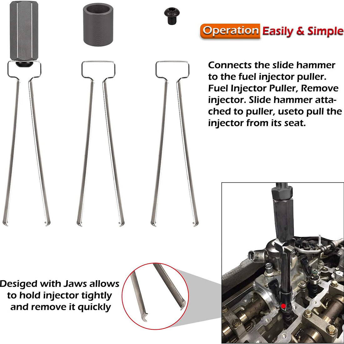 310206 Fuel Injector Puller Remover Tool 9997410 For Ford Volvo Duratec ...