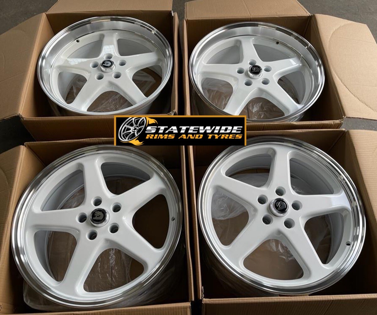 Set Of Holden Walky 20 Inch Staggered Wheels In A White Chrome Lip ...