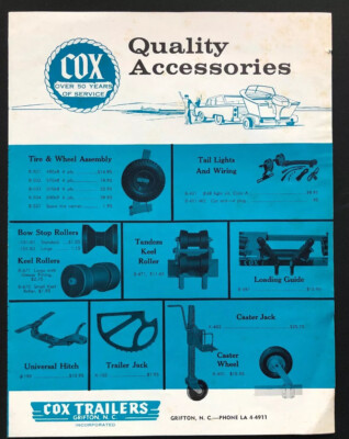 Cox Trailers Winch Rope Cable Paint Grifton North Carolina 1962 Advert ...