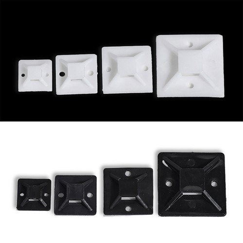 Self Adhesive Cable Wire Nylon Zip Tie Mounts Fixing Cord Clips Sticky ...