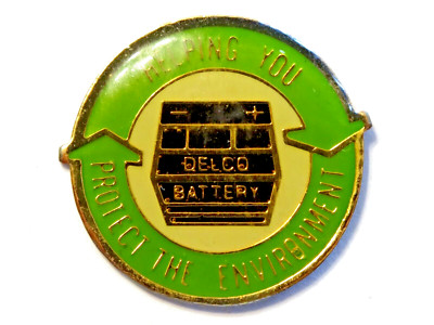DELCO BATTERY ~ HELPING YOU PROTECT THE ENVIRONMENT LAPEL PIN | eBay