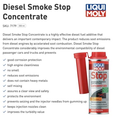 Diesel Engine Smoke Stop Concentrate Liqui Moly 7179 - 250ml | eBay UK
