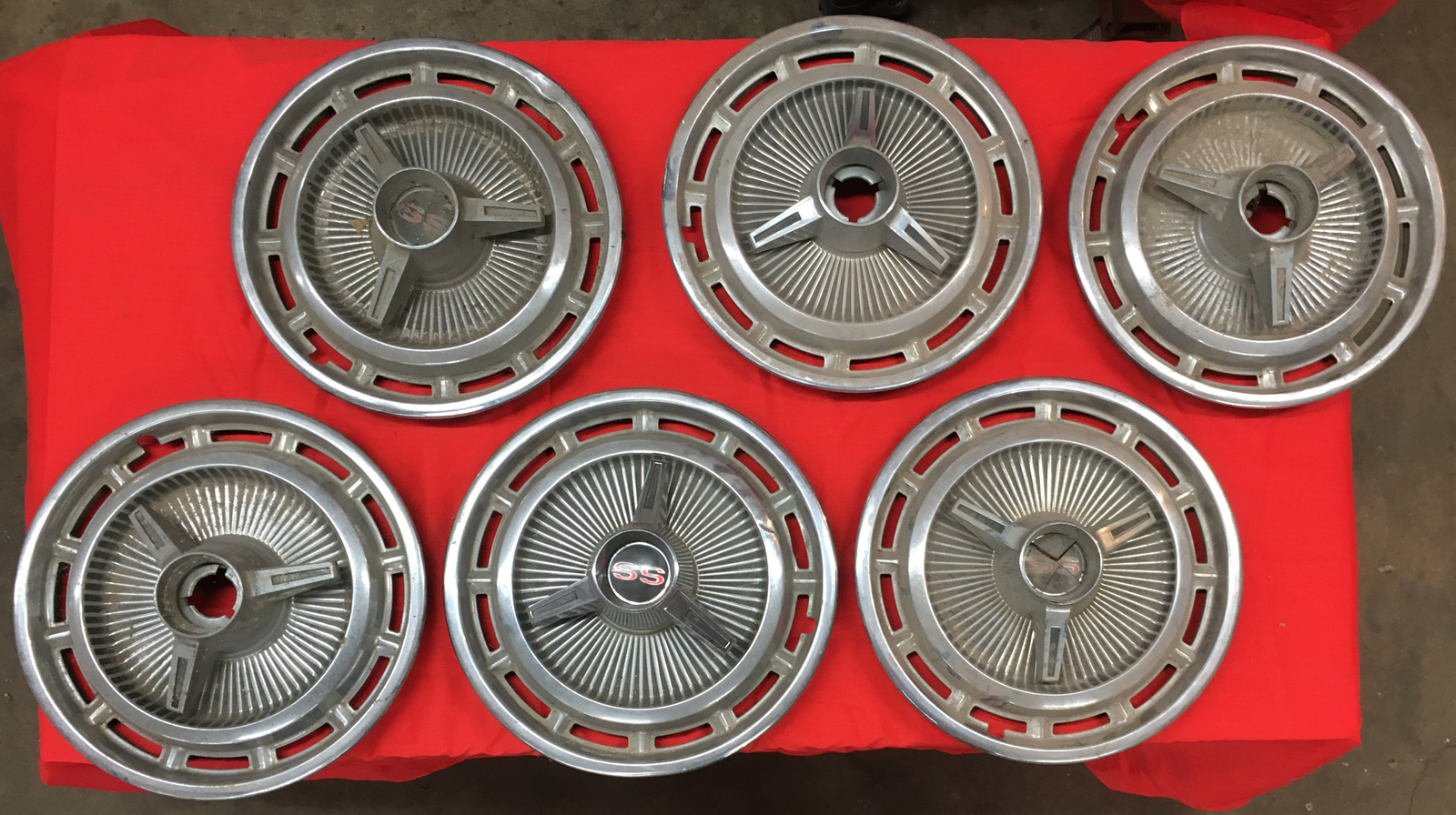 1960's CHEVROLET Impala Chevy SS 14" Spinner Wheel Cover Hubcaps Lot OF ...
