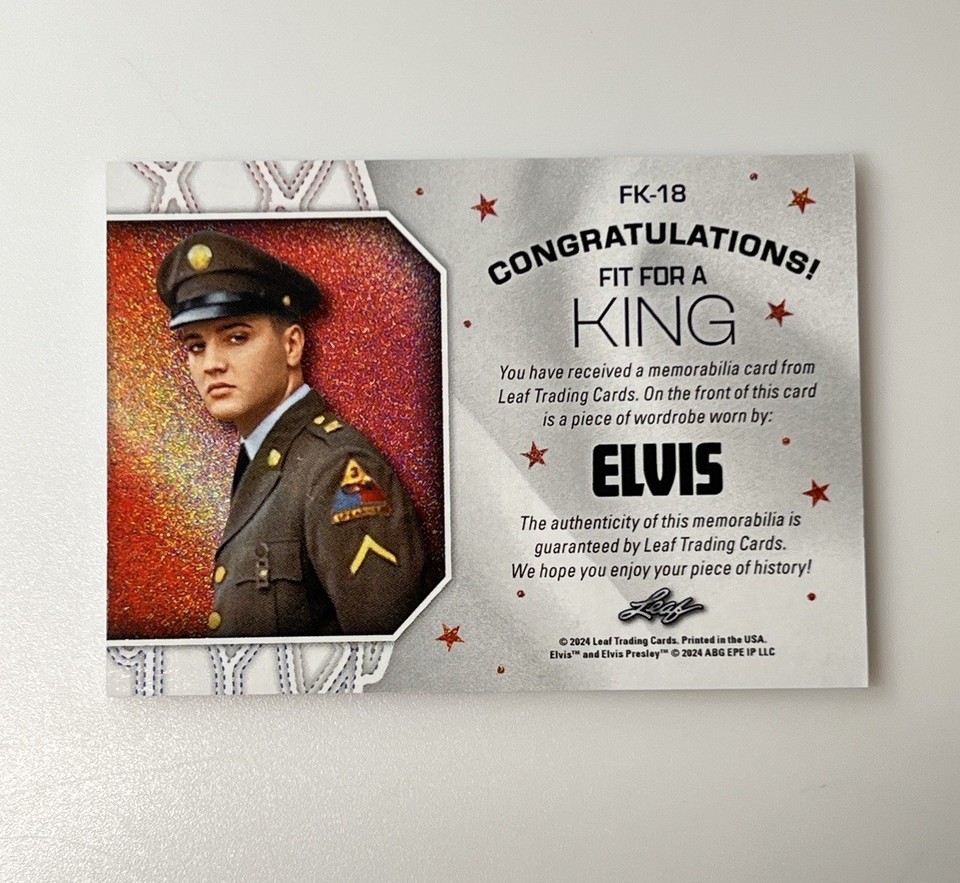 2024 Leaf Elvis Presley Icon Collection Fit For A King Worn Wardrobe ...
