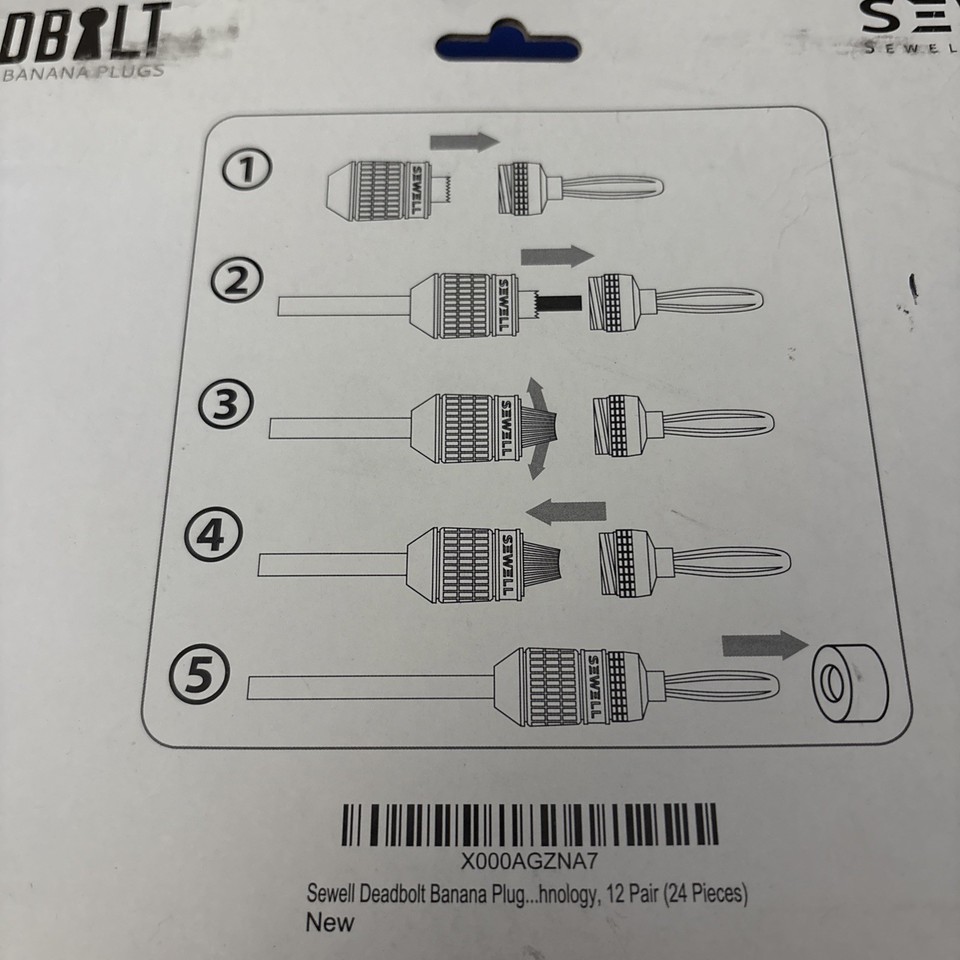 SEWELL DEADBOLT FAST LOCK BANANA PLUGS -10 PAIRS (New Open Box SW-29863 ...
