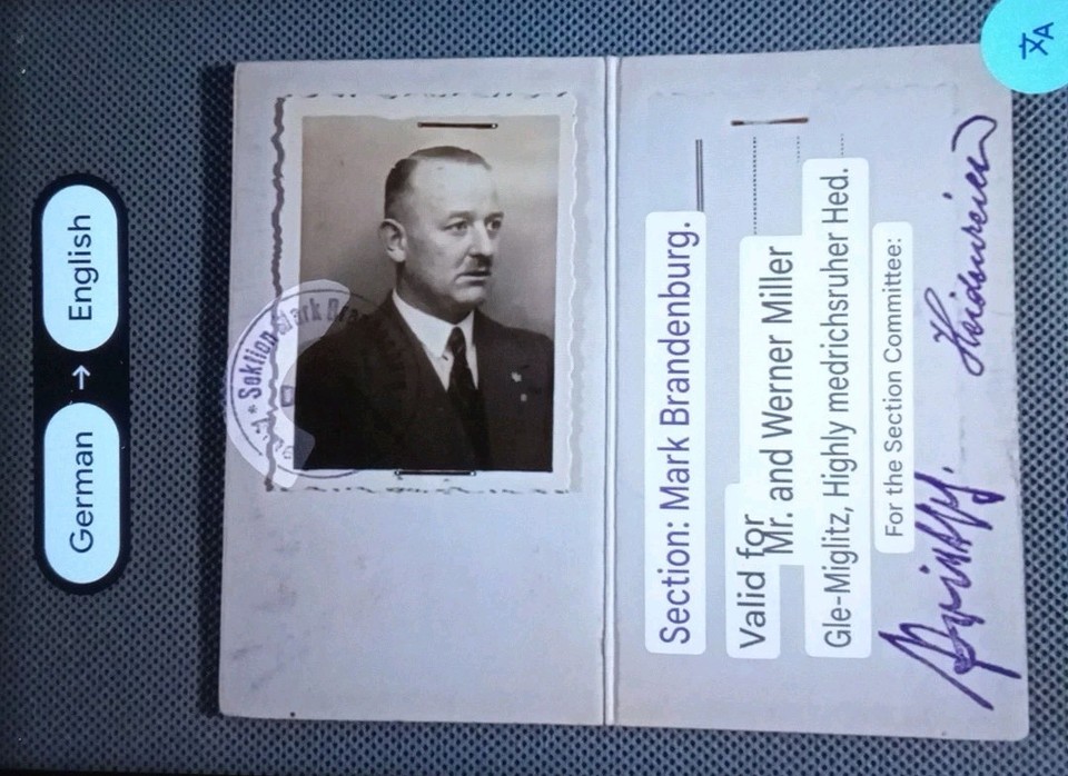 German Austrian Alpine Club Membership Card Photo Identification WWII ...