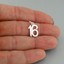Number 16 Charm Sterling Silver for Bracelet 925 Sweet Birthday Sixteen ...