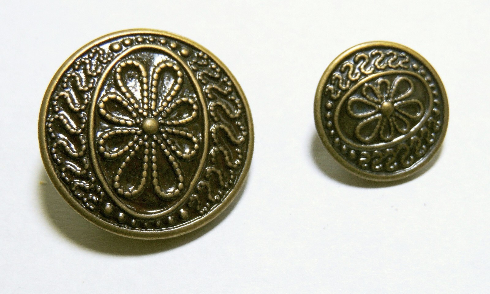 5-3/4"-1 1/8" Chocolate Brown Bronze Tone Metal Shank Back Buttons ...