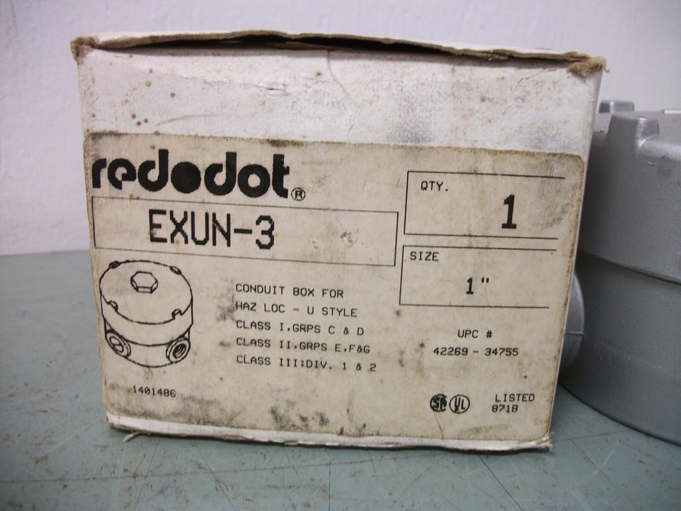 RED DOT 1" HAZARDOUS LOCATION U STYLE CONDUIT BOX EXUN-3 NIB | eBay