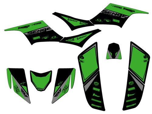 All Years KFX 700 BINARY Green Senge Graphics Kit Compatible with ...