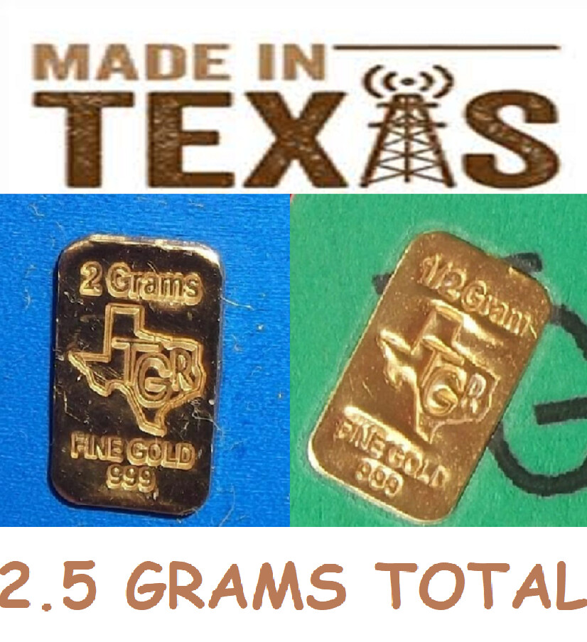 2.5 GRAM GOLD TGR BARS BULLION 9999 PREMIUM INGOTS COMBO SPECIAL Bin29 ...
