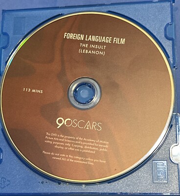 THE INSULT FYC DVD SCREENER LEBANESE FOREIGN LANGUAGE FILM PROMO RARE ...