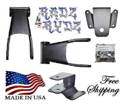 1973-1996 Ford F250 F350 2.5" Wide Leafs, 4" Drop Shackles Hangers ...