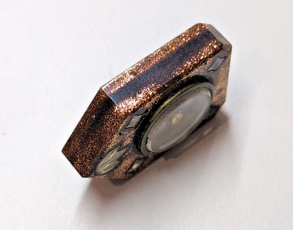 ANTIQUE VICTORIAN GOLDSTONE WATCH FOB MINIATURE COMPASS PENDANT CHARM ...