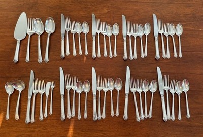 Heirloom Sterling Silver By Oneida - Damask Rose Pattern - 51 Pieces | eBay