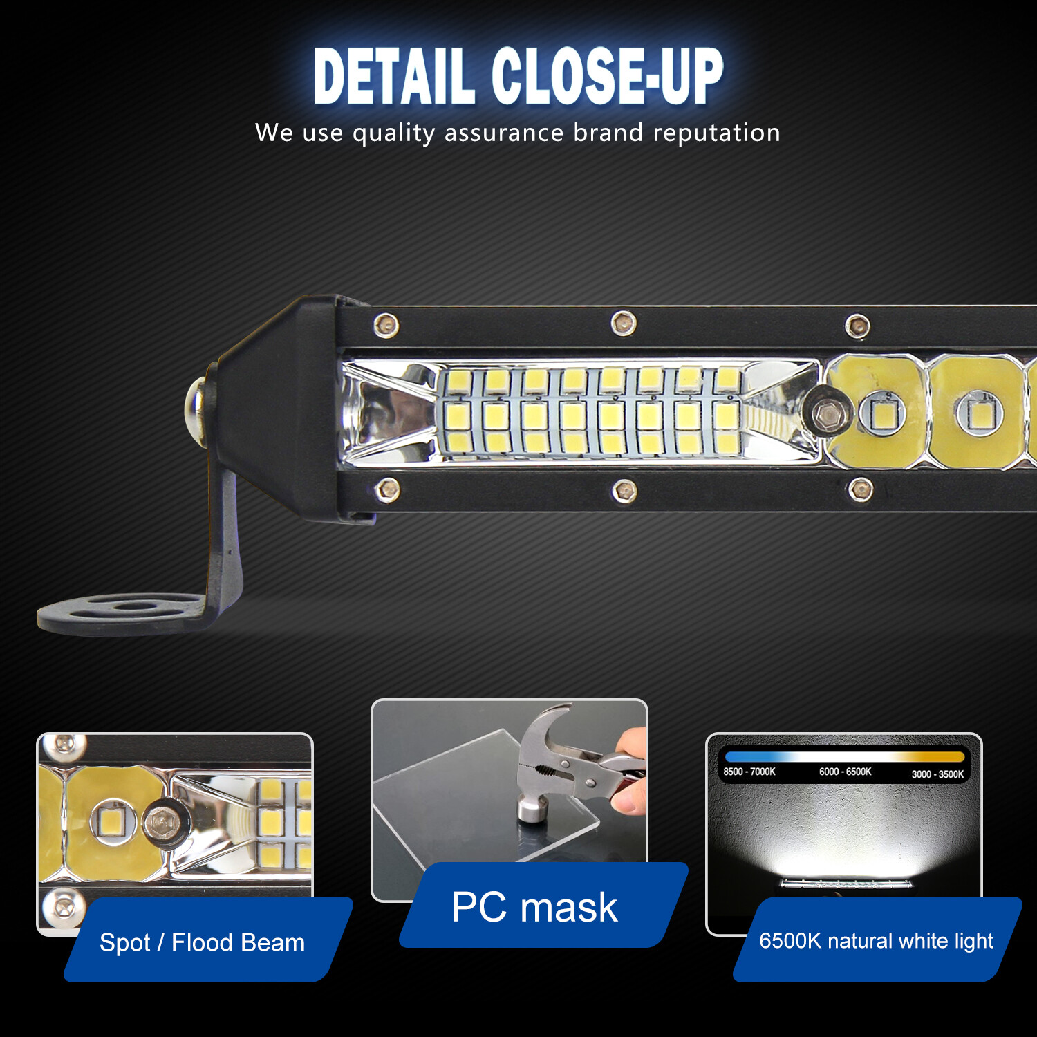 10inch Slim LED Light Bar Spot Flood Combo Work SUV Boat Offroad ...