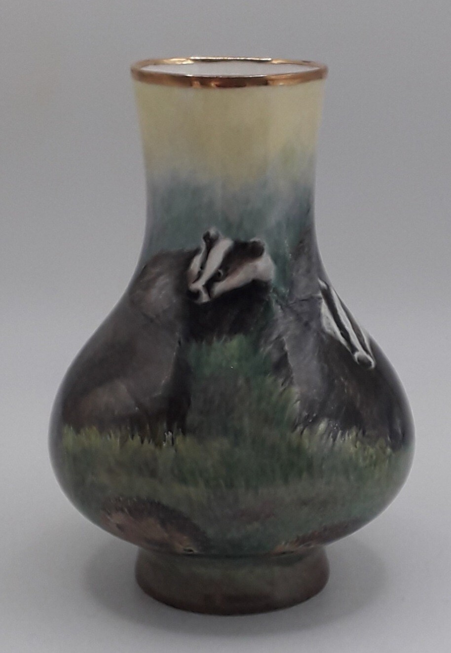 Badger vase designed and freehand painted by Sandra Selby | eBay UK