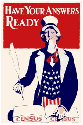 7519.Uncle sam competing census.Have your answers ready.POSTER.art wall ...