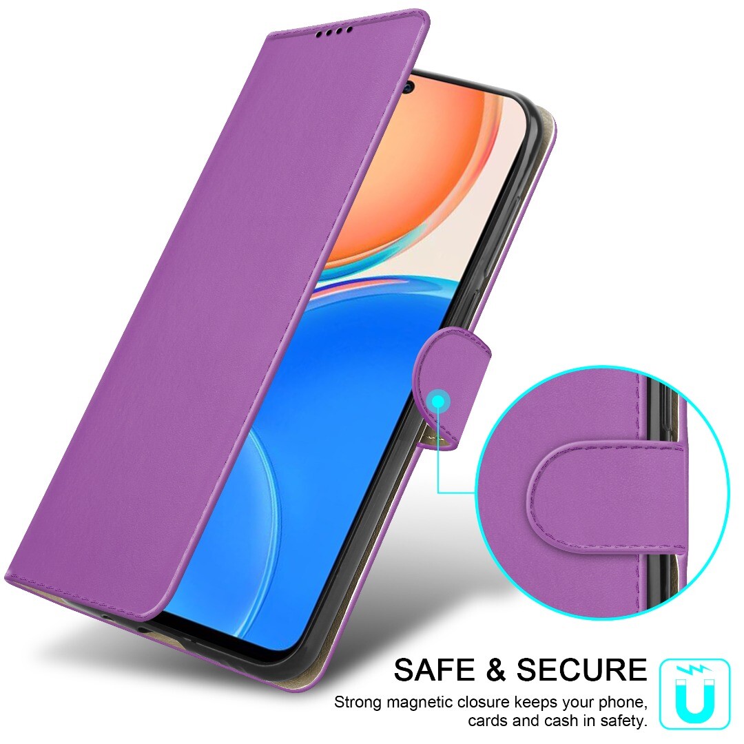 For Honor X6 4G Case, Slim Leather Wallet Flip Stand Shockproof Phone ...