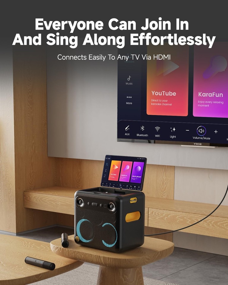 2024 Smart Karaoke Machine for Adults - with Lyrics Display, 64GB ...