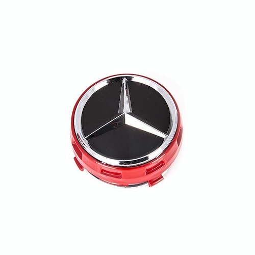 Mercedes-Benz 0004000900 Raised Red Black Center Cap w/ Chrome Star OEM ...