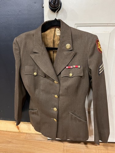 WW2 WWII Original Named Jacket Coat WAAC WAC Enlisted SGT Uniform 18R ...