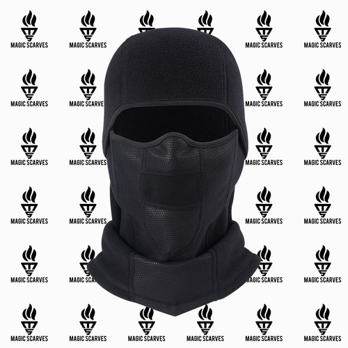 Black Balaclava Fleece Face Neck Warmer Biker Motorcycle Thermal Scarf ...
