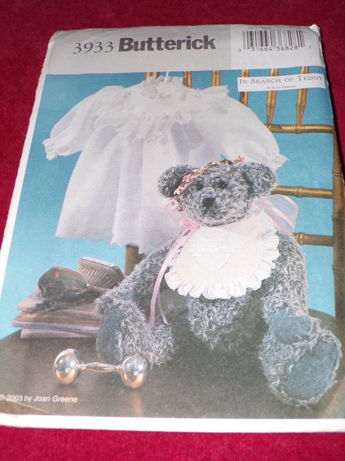 🌷BUTTERICK #3933 - BEAUTIFUL 16" VICTORIAN TEDDY BEAR - GOWN & BIB ...