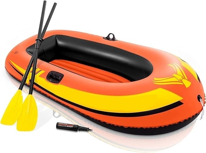 Bote Inflable Con Remos Balsa Bote De Pesca Resistente Durable Bomba De ...