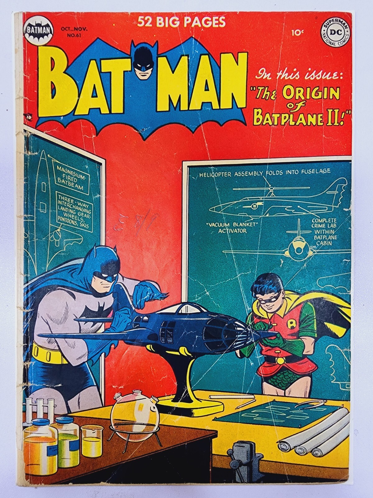 Rare BATMAN #61 Golden Age RARE KEY 1950 DC Comics 1st print Origin of ...