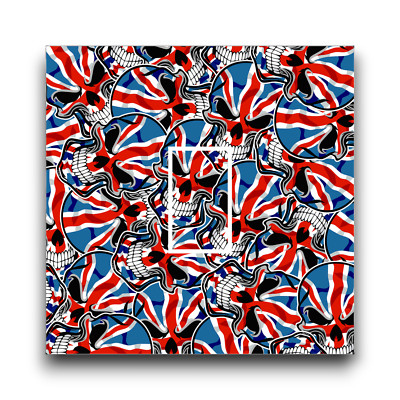 British Flag Biker Skull Sticker Bomb Light Switch Cover Vinyl Sticker ...
