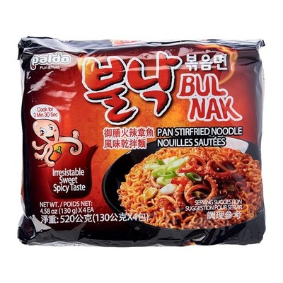 Paldo Bul Nak Spicy Instant Noodles Sweet Spicy Taste Multipack (4x130g ...