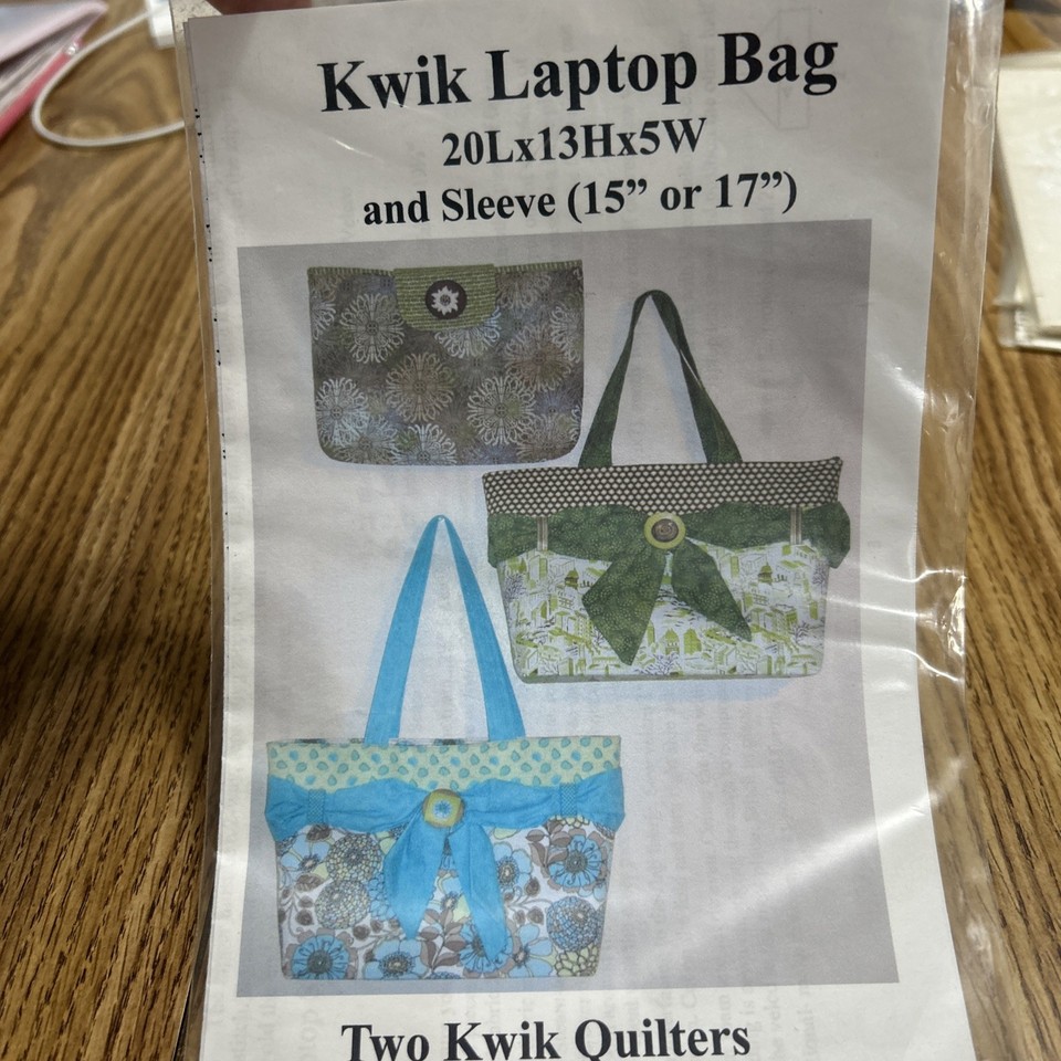 Laptop Bag Pattern, from TWO KWIK QUILTERS New | eBay UK