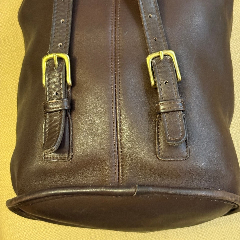 VTG Coach Sling Backpack Bucket Espresso Brown Leather Handle ...