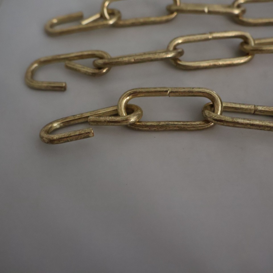 Four Solid Brass Link Chains with Hooks | eBay