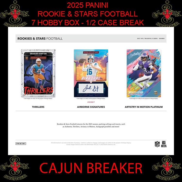 BUFFALO BILLS *7 HOBBY BOX 1/2 CASE BREAK* 2025 ROOKIE & STARS FOOTBALL ...