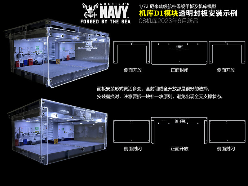 1/72 Nimitz Aircraft Carrier Hangar Model Carrier Deck Model(Excluding ...