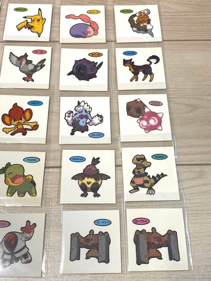 Pokemon Deco chara Sticker Seal Lot Daiichi Pan Pokemon Bread 35PCS ...