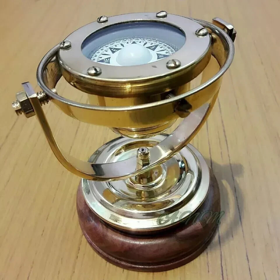 Brass Gimballed Compass Vintage Ship's Binnacle Antique Compass Gift | eBay