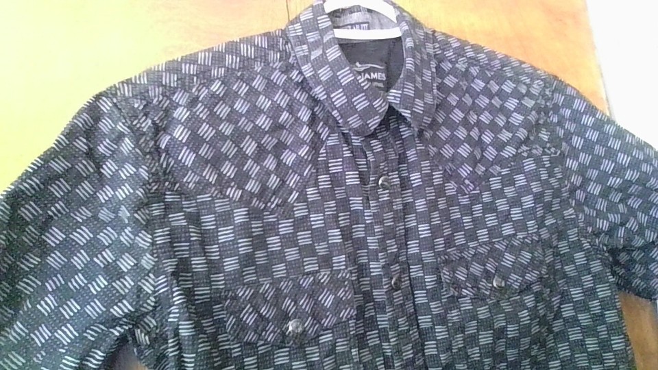 Cody James Size Small Pearl Snap Short Slv Shirt Western 2-Pocket Black ...