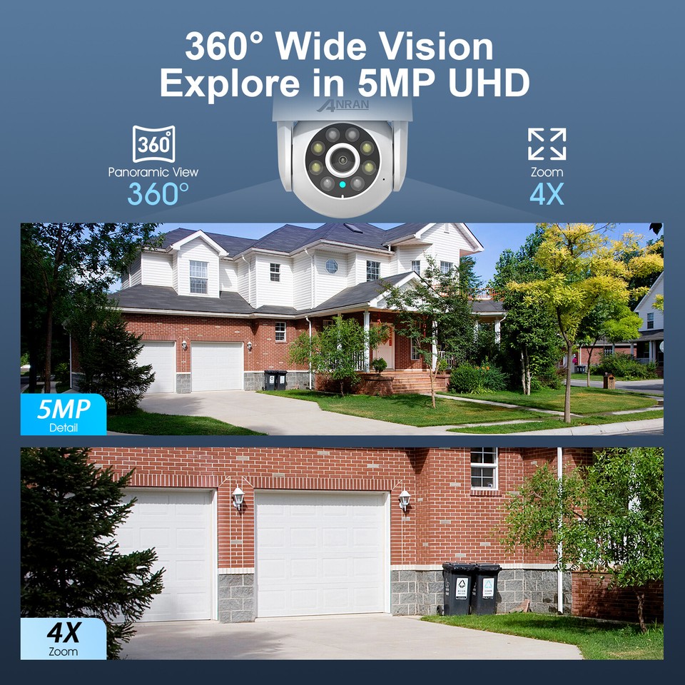 ANRAN 5MP Security Camera System Wireless Outdoor Home Wifi Camera ...