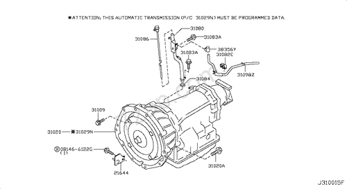 Nissan OEM Japan Genuine Skyline G37 Q60 31080-EY00B Pipe Assembly Oil ...