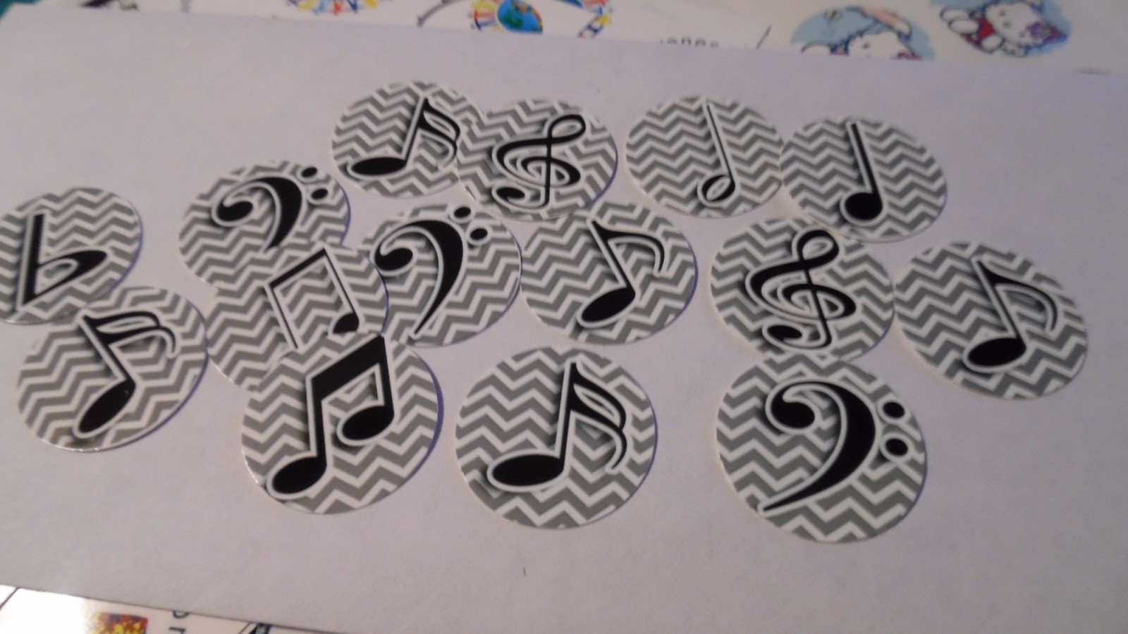 Pre Cut One Inch Bottle Cap Image MUSICAL NOTES Free Shipping | eBay