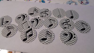Pre Cut One Inch Bottle Cap Image MUSICAL NOTES Free Shipping | eBay