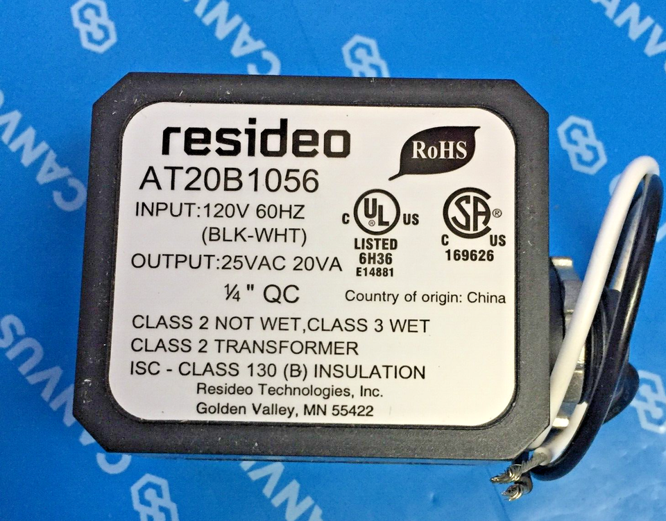 Resideo Honeywell AT20B1056 Conduit Clamp Mount Transformer, 20VA ...